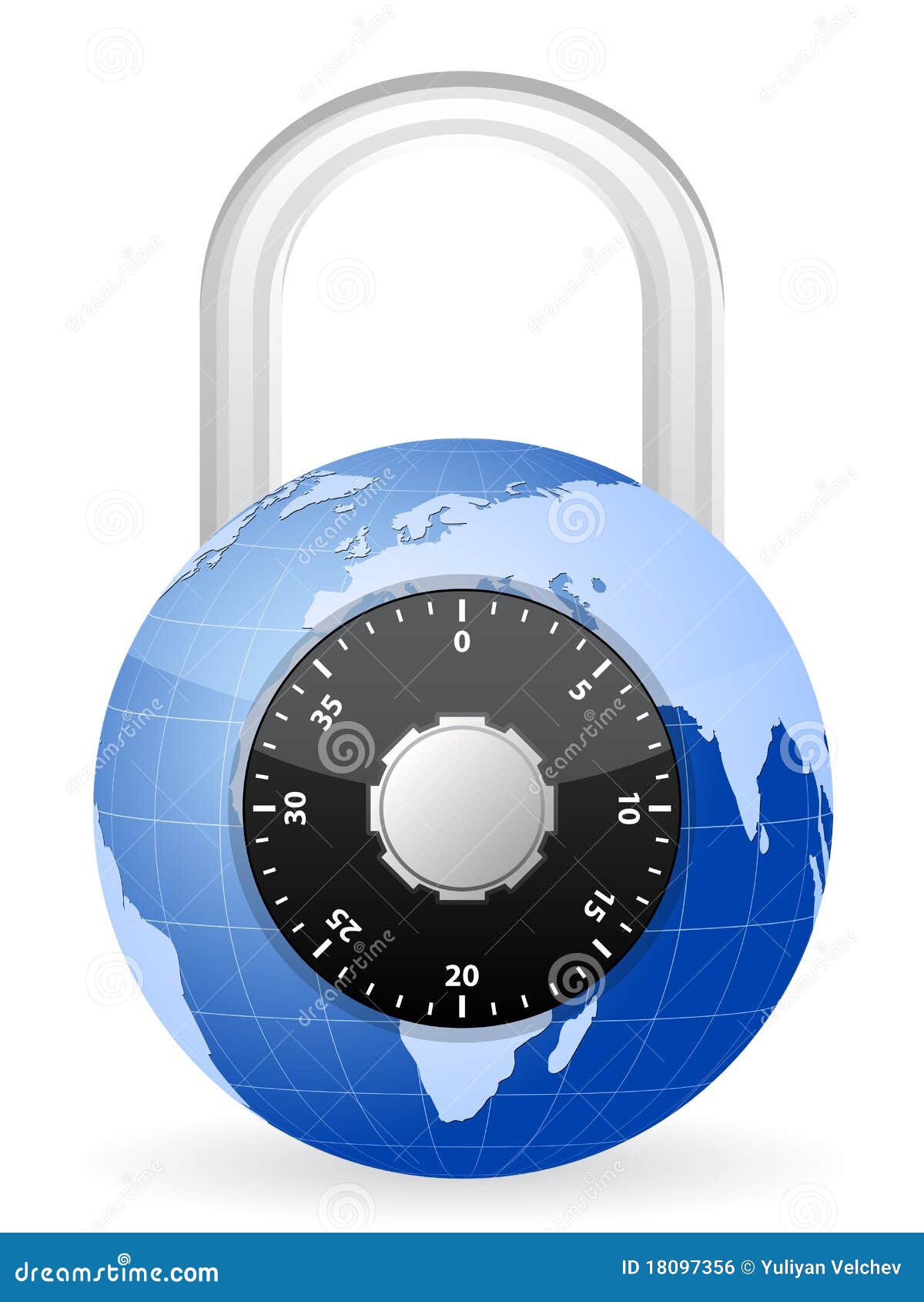 World globe padlock stock vector. Illustration of concept - 18097356
