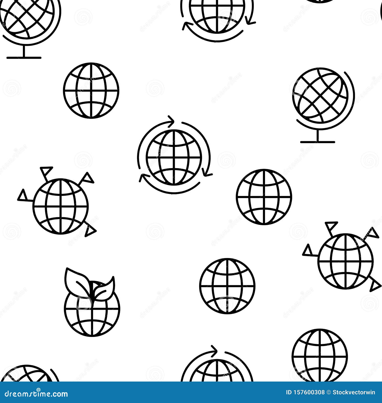 World, Globe, Planet Earth Vector Seamless Pattern Stock Vector ...