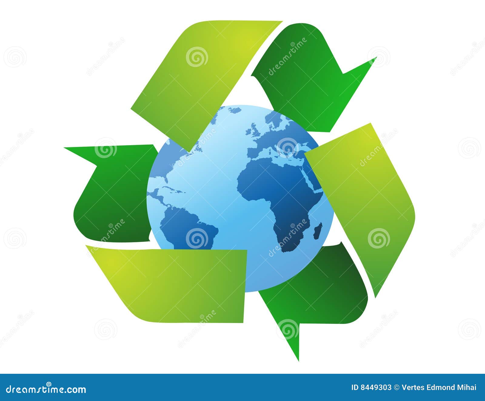 World Globe with Recycle Signs Stock Vector - Illustration of circle ...