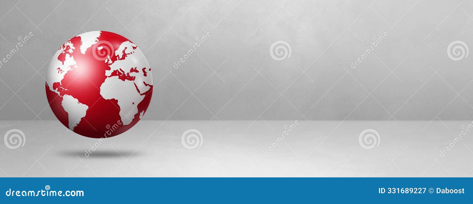 World Globe, Red Earth Map, Isolated on White. Banner Background Stock ...