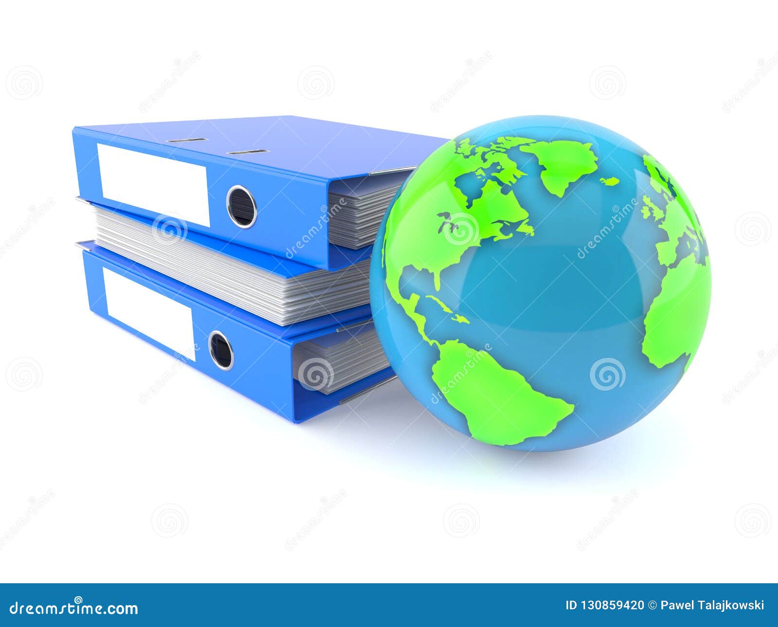 World Globe with Ring Binders Stock Illustration - Illustration of ...