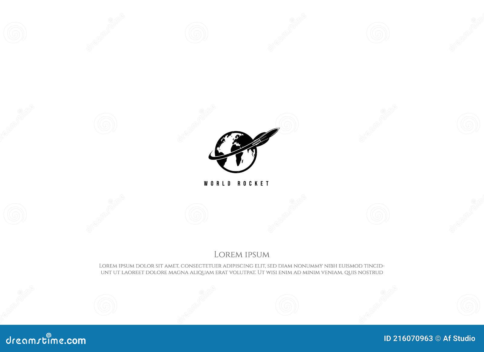 World Globe with Rocket for Science Expedition Logo Design Vector Stock ...