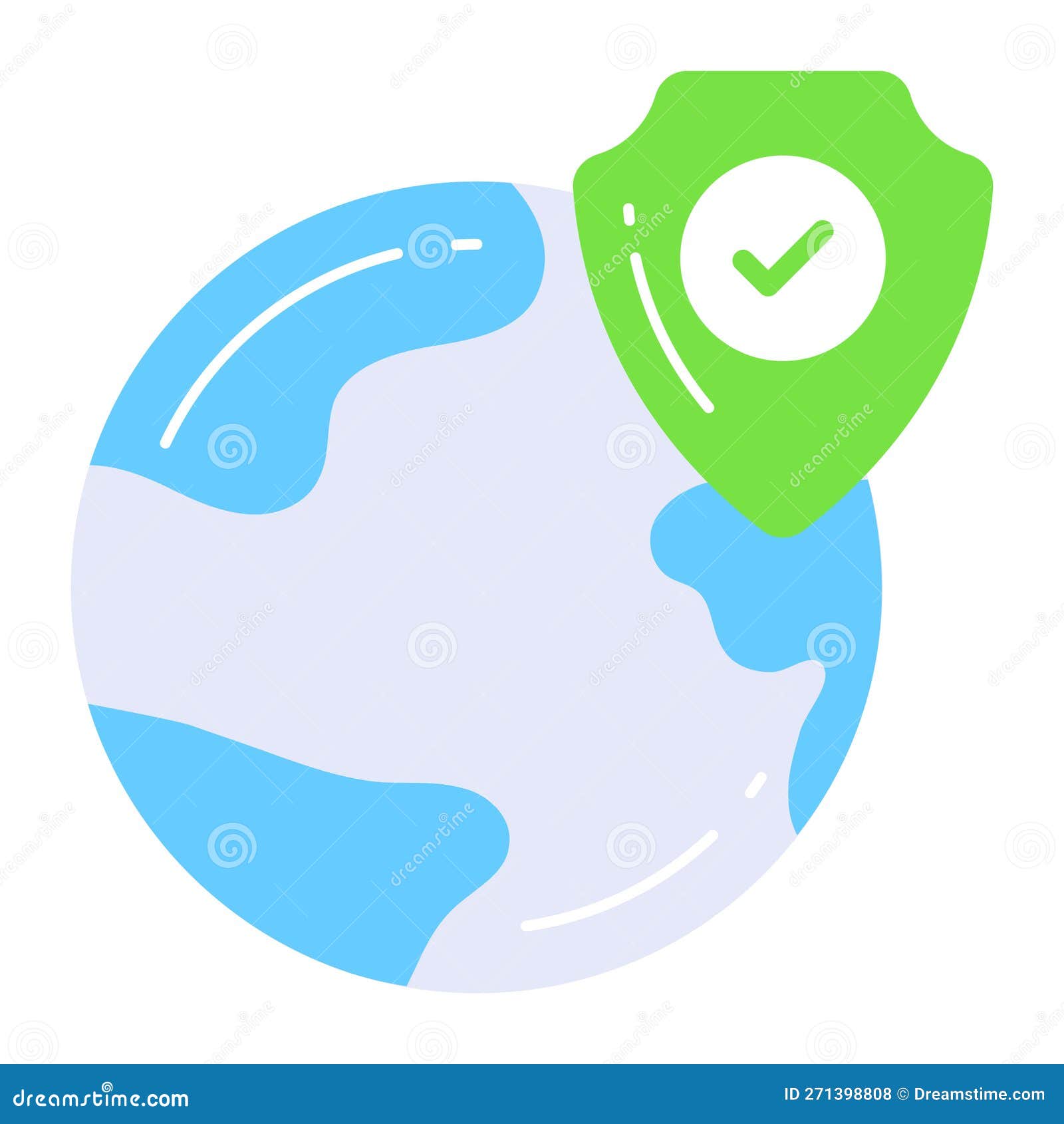 World Globe with Security Shield, Vector Design of Global Security ...