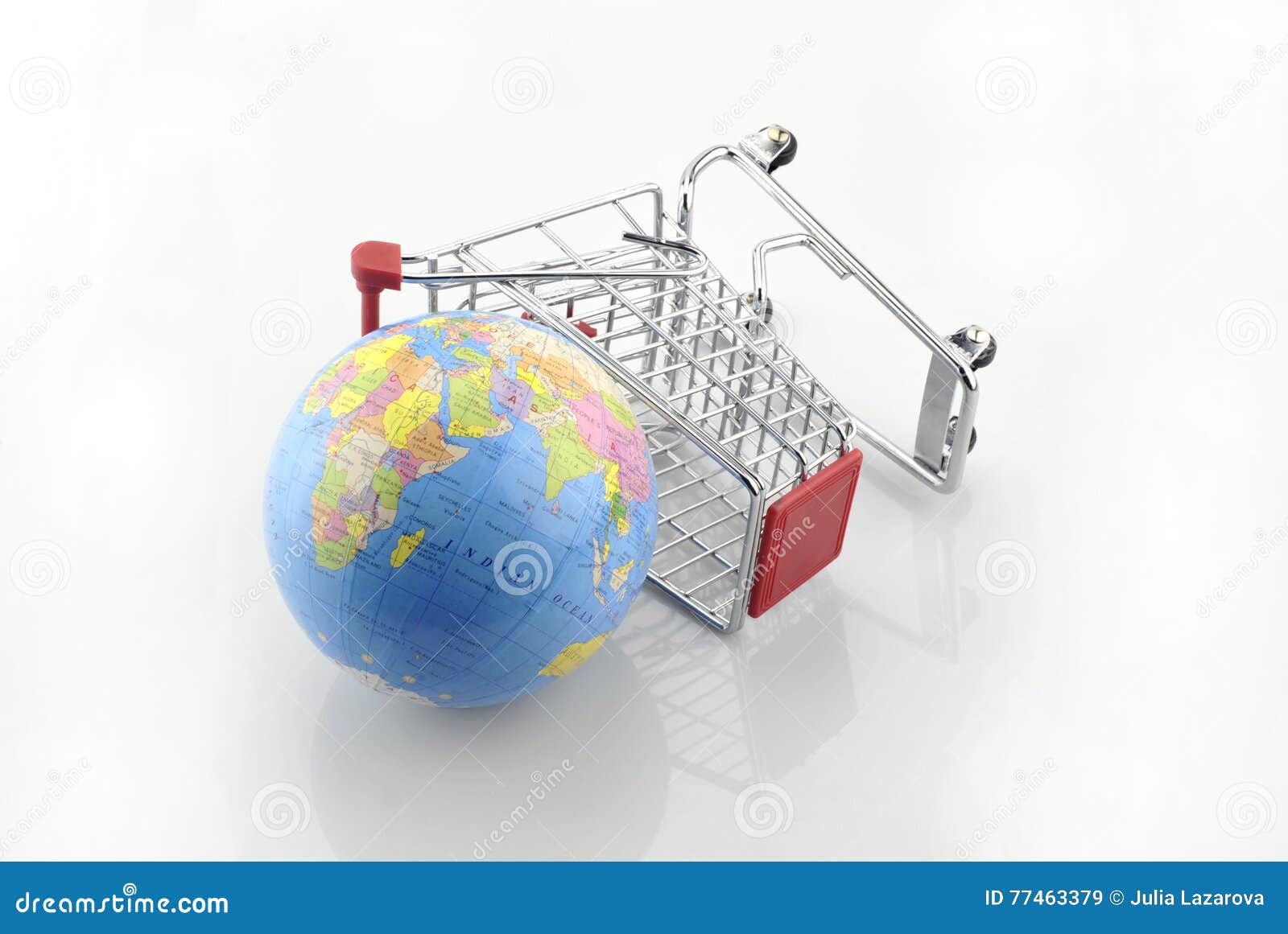 World Globe in Shopping Cart September 18, 2016 Stock Image - Image of ...