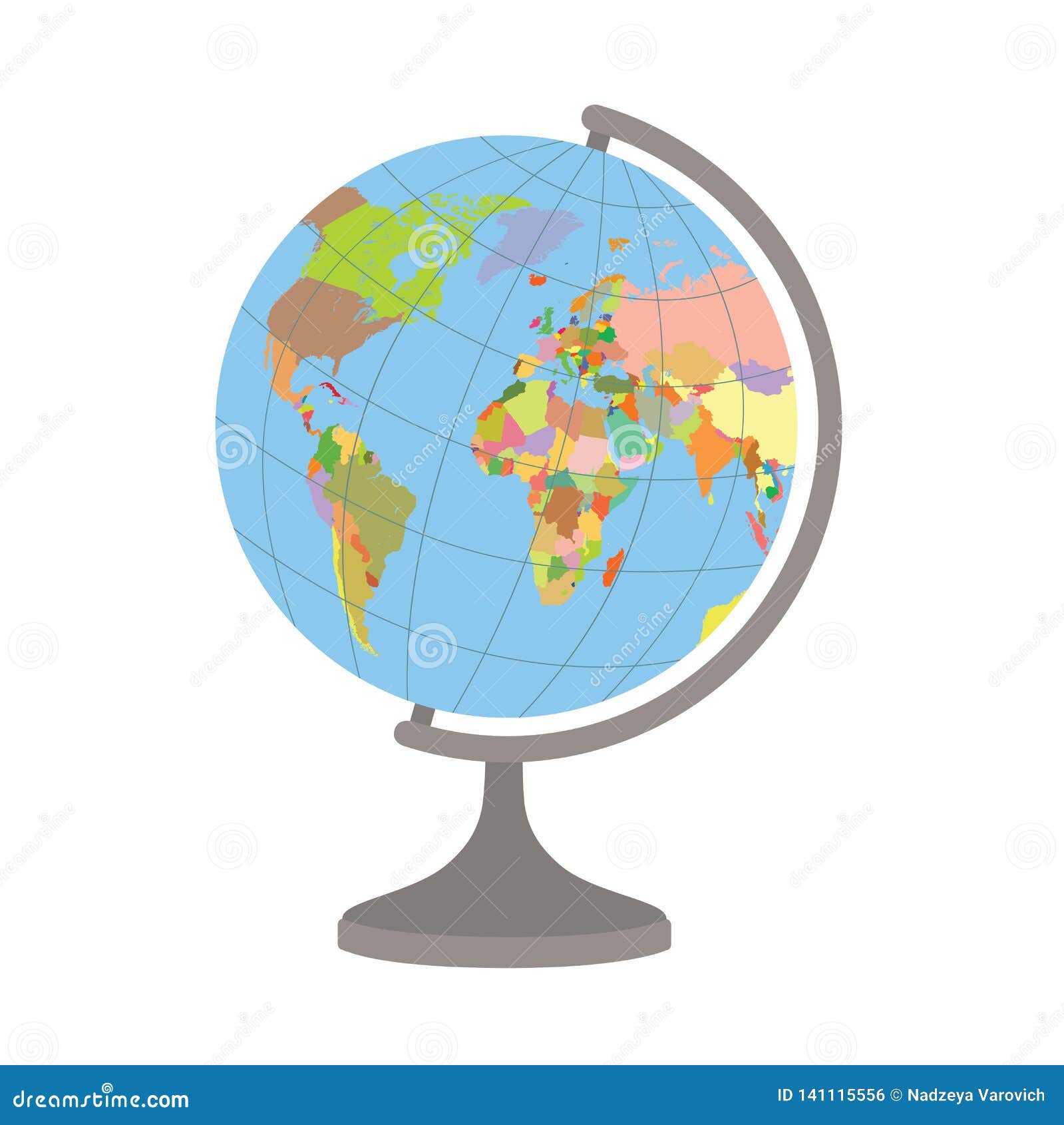 World Globe on a Stand. Political Map of the World. Vector Illustration ... World Globe on a Stand. Political Map of the World. Vector Illustration ...