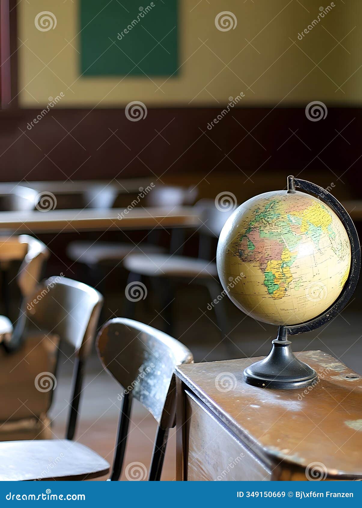 Globe in a School Class Primary Education Geography Map Stock ...
