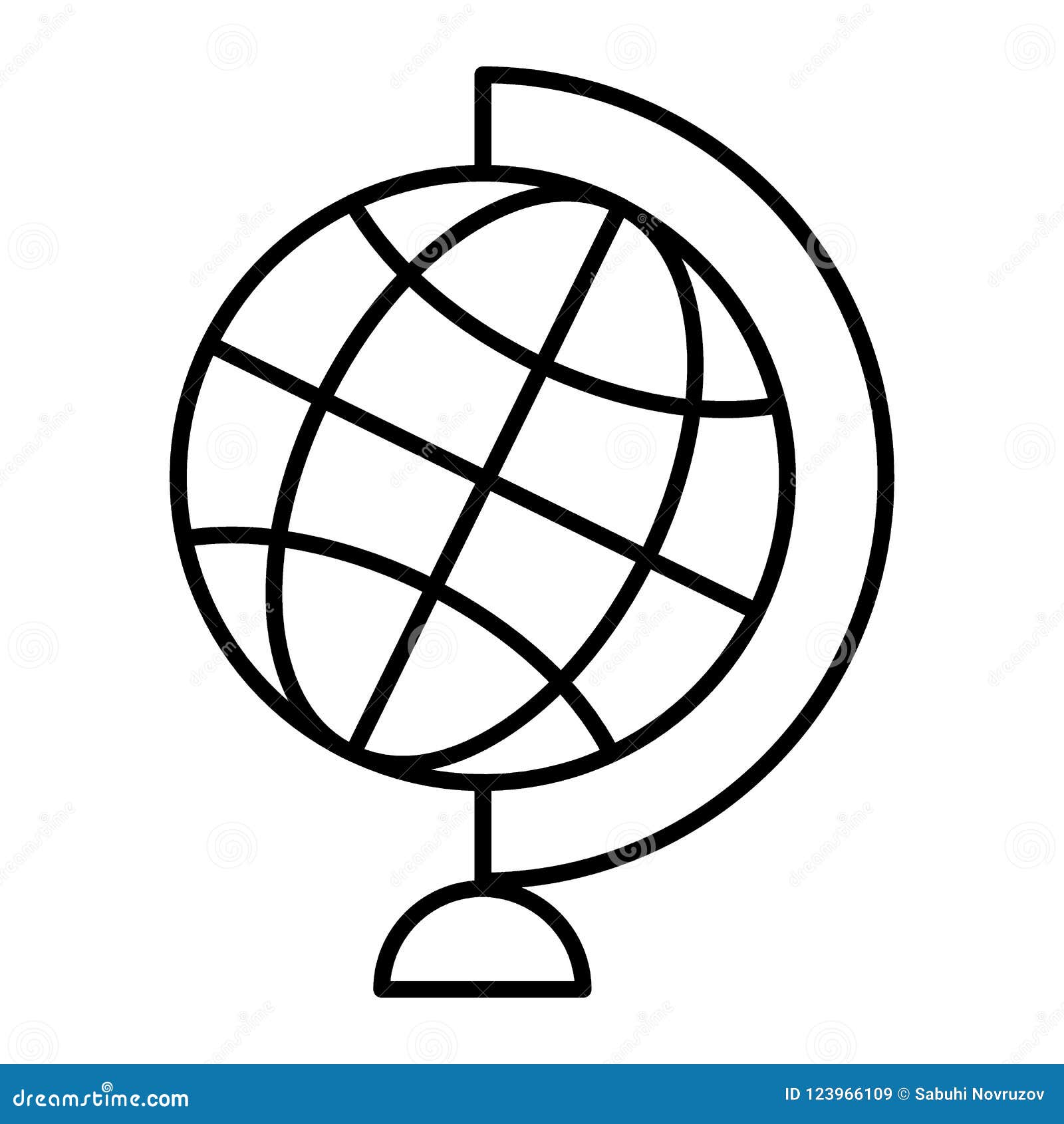 World Globe Thin Line Icon. Table Globe Vector Illustration Isolated On ...
