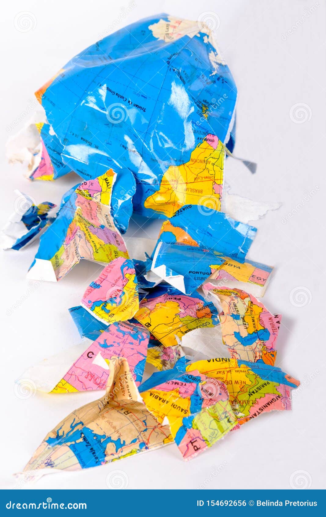 World Globe Torn into Pieces Stock Photo - Image of earth, polluting ...