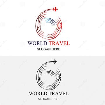 World Globe Travel Logo Template Stock Vector - Illustration of logo ...
