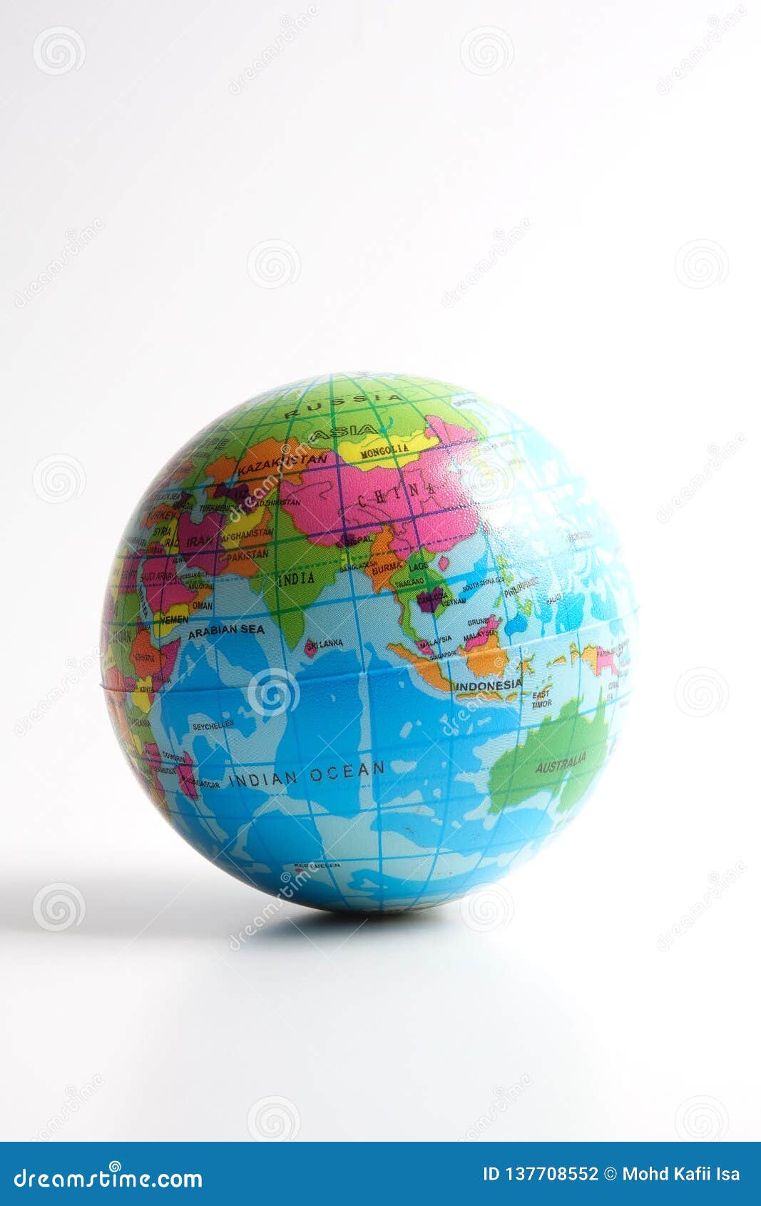 World Globe on White. Globalization Concept. Stock Photo - Image of ...