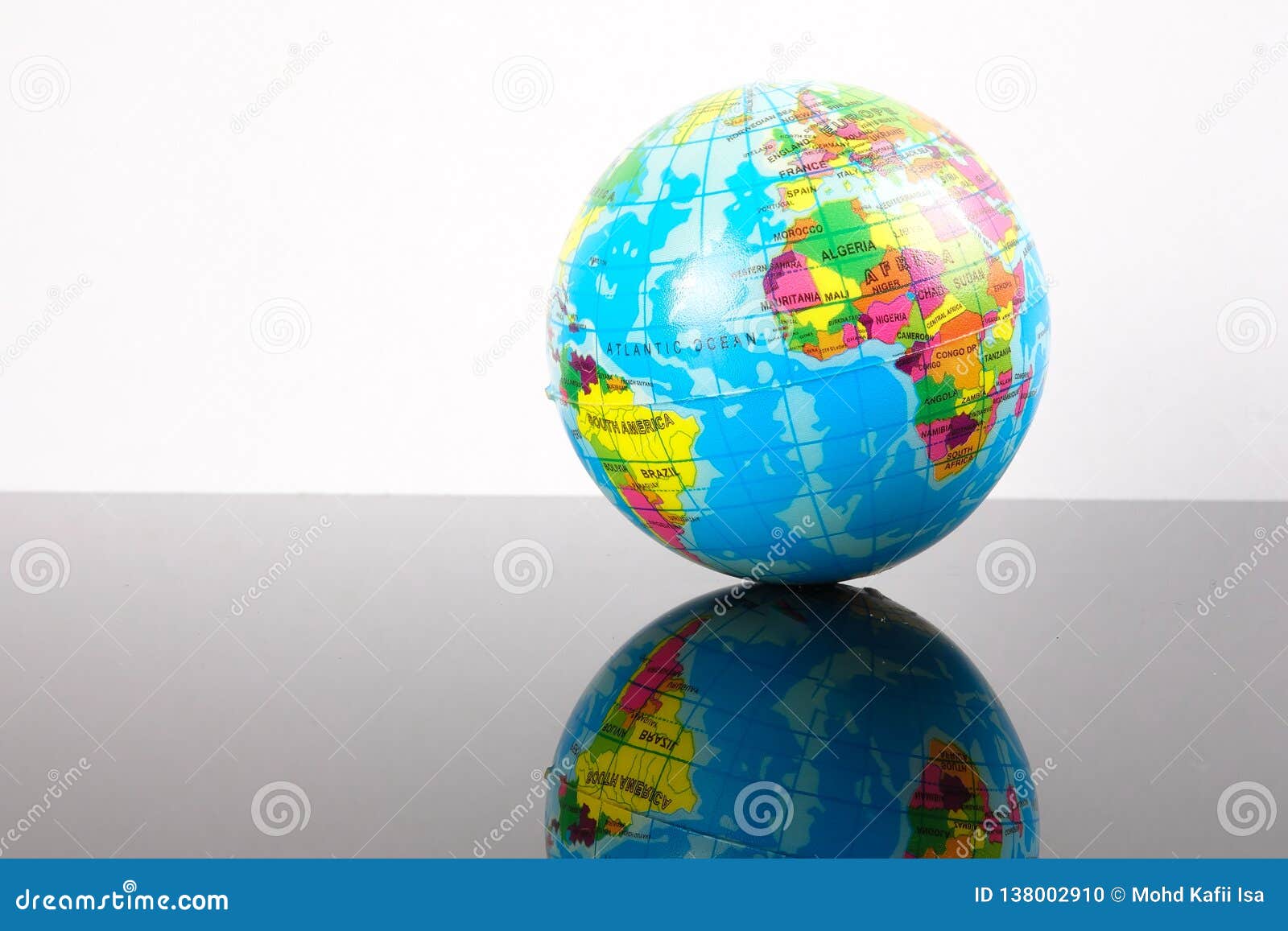 World Globe on White. Globalization Concept. Stock Photo - Image of ...