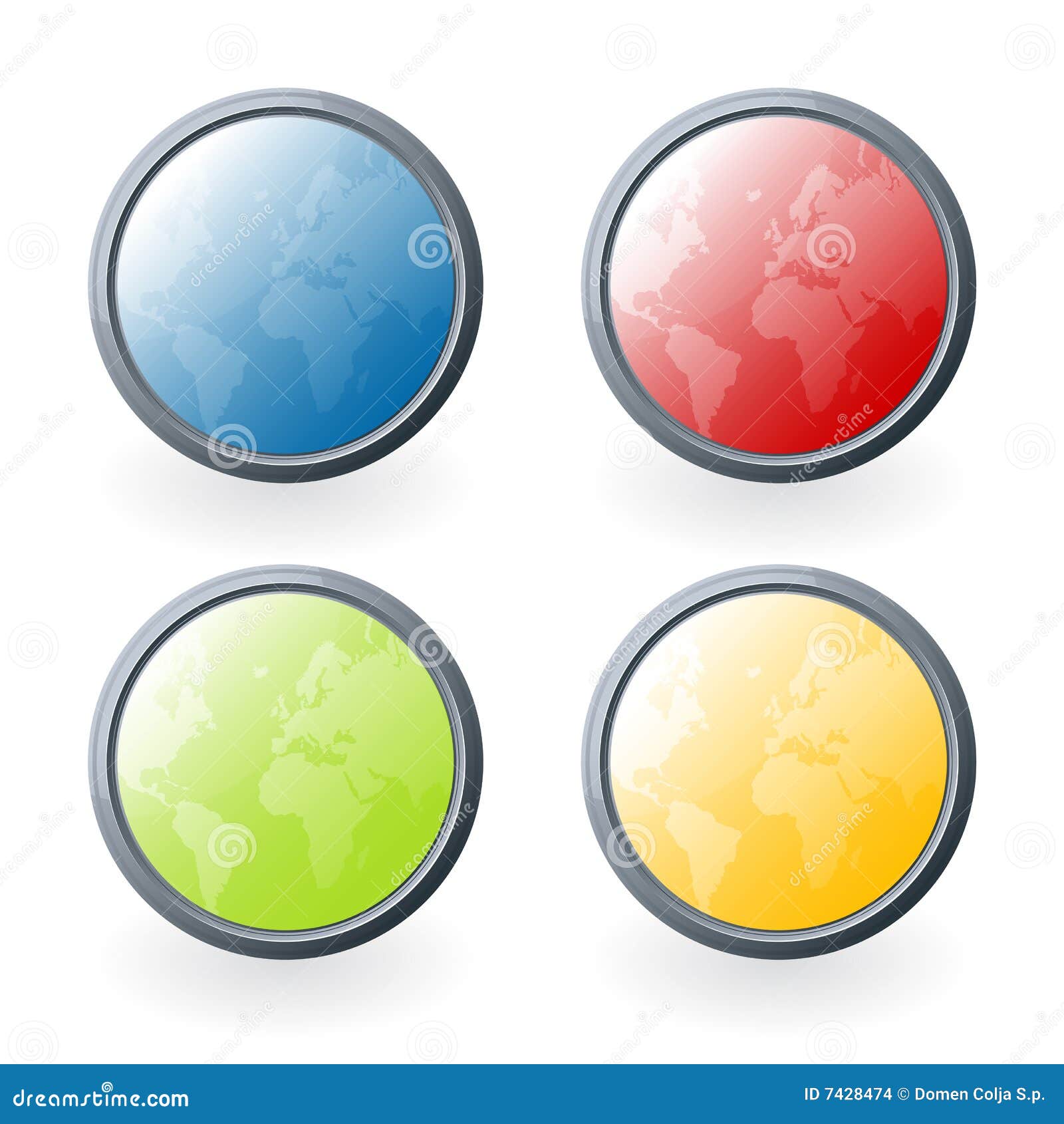 World glossy buttons stock vector. Illustration of advertise - 7428474