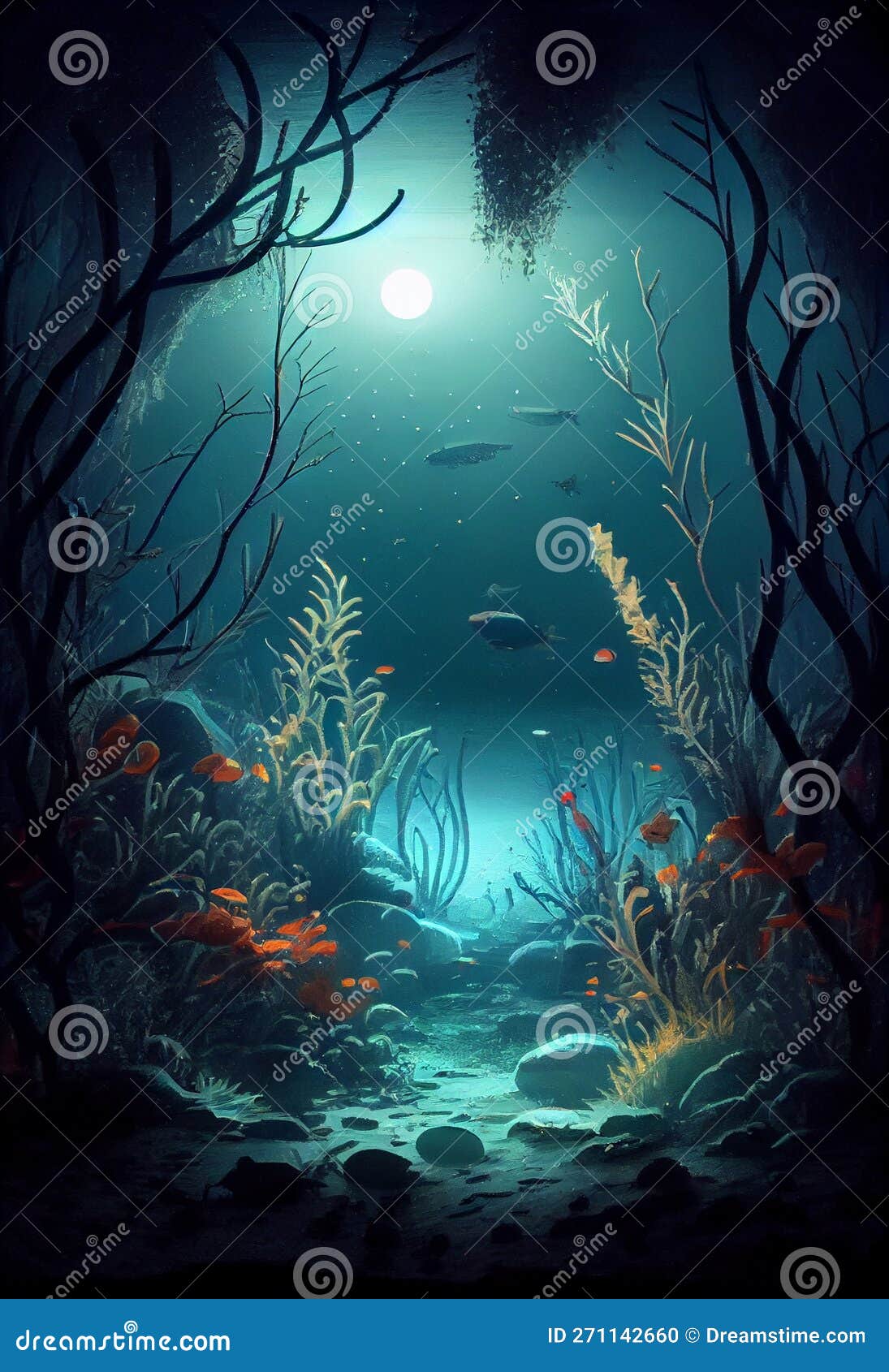 The World Gone Under Water. AI Generated Stock Photo - Image of moon ... The World Gone Under Water. AI Generated Stock Photo - Image of moon ...
