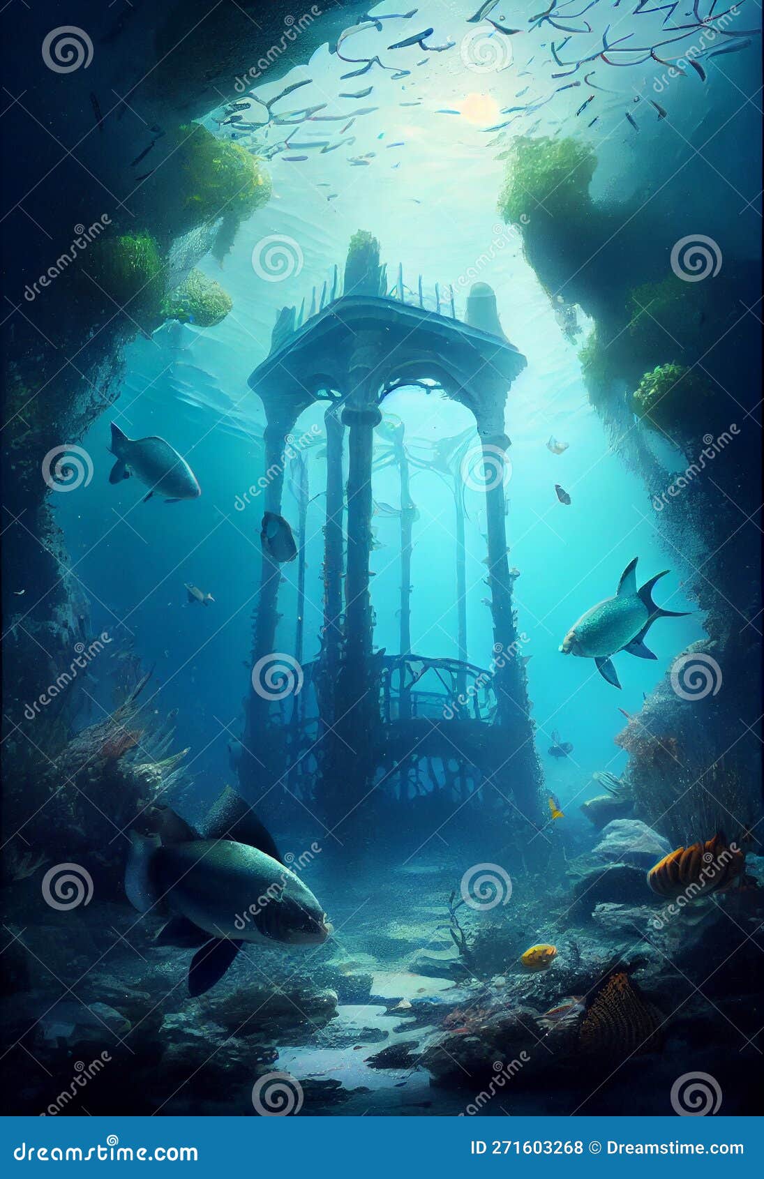 The World Gone Under Water. AI Generated Stock Illustration ...