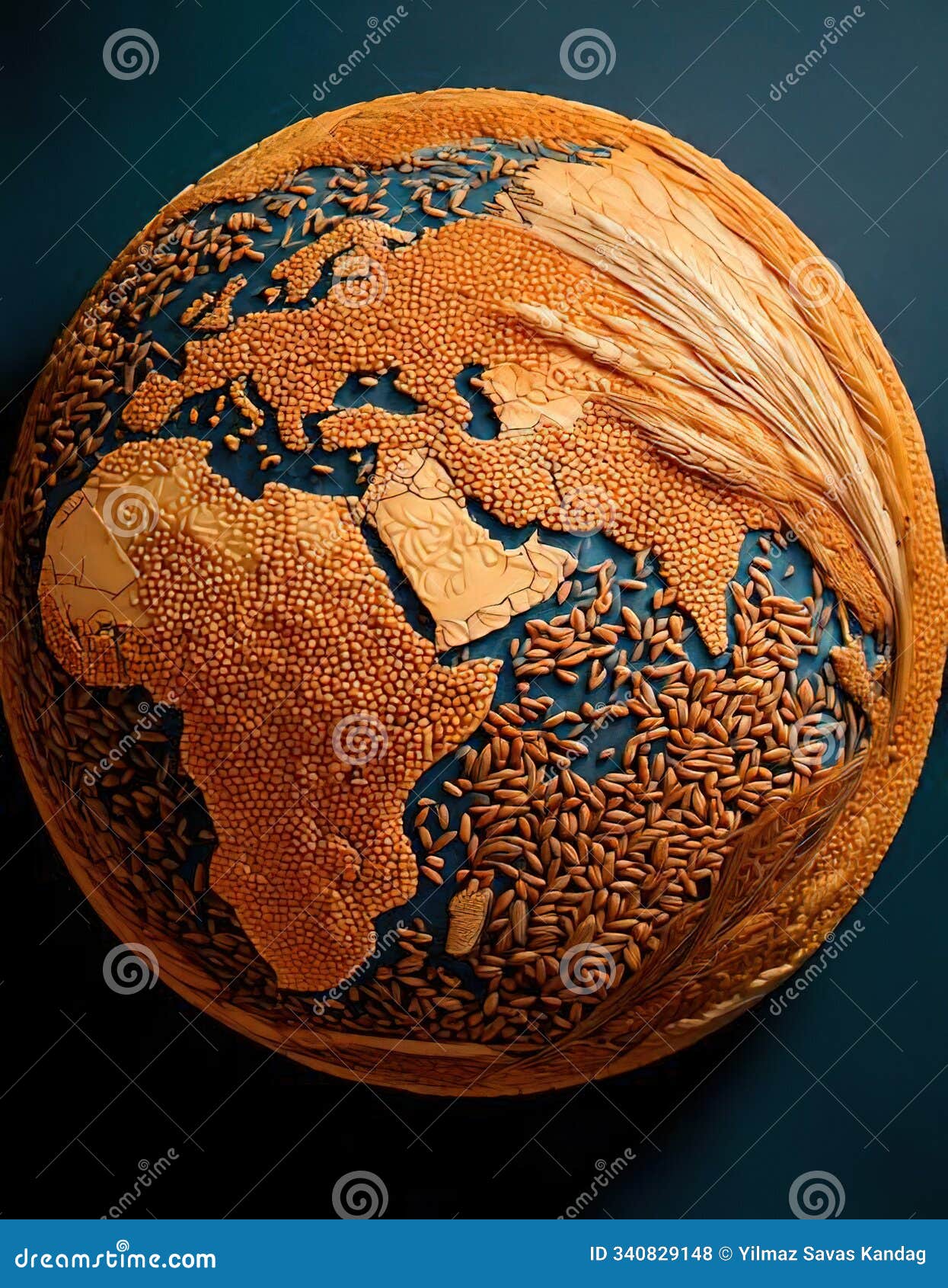 World Grain Map.World Map Created with Various Seeds Stock Illustration ...