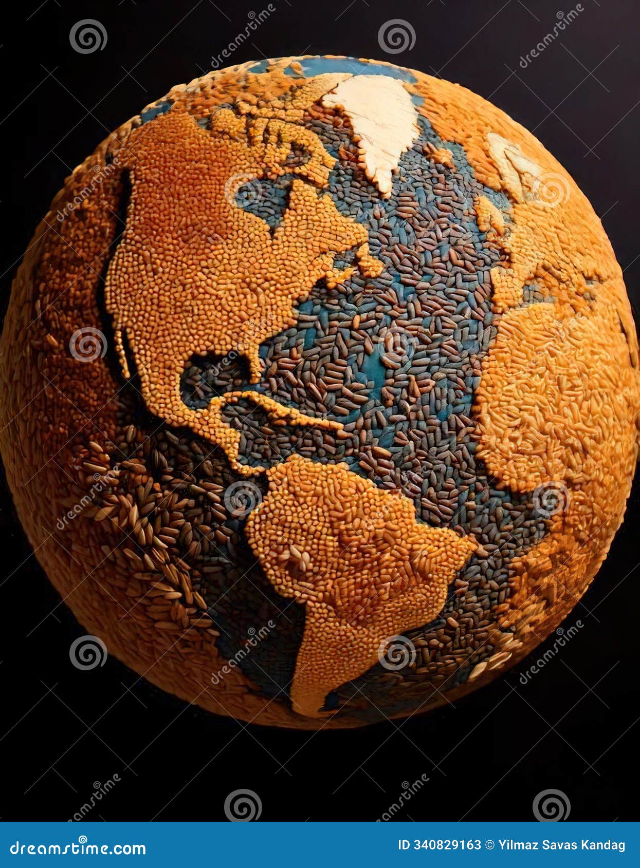 World Grain Map.World Map Created with Various Seeds Stock Illustration ...