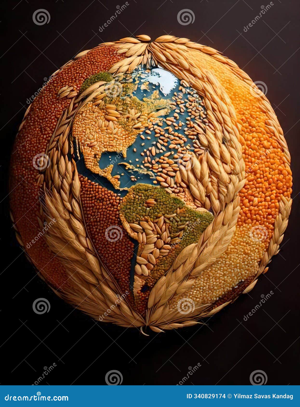World Grain Map.World Map Created With Various Seeds. Stock Photo ...