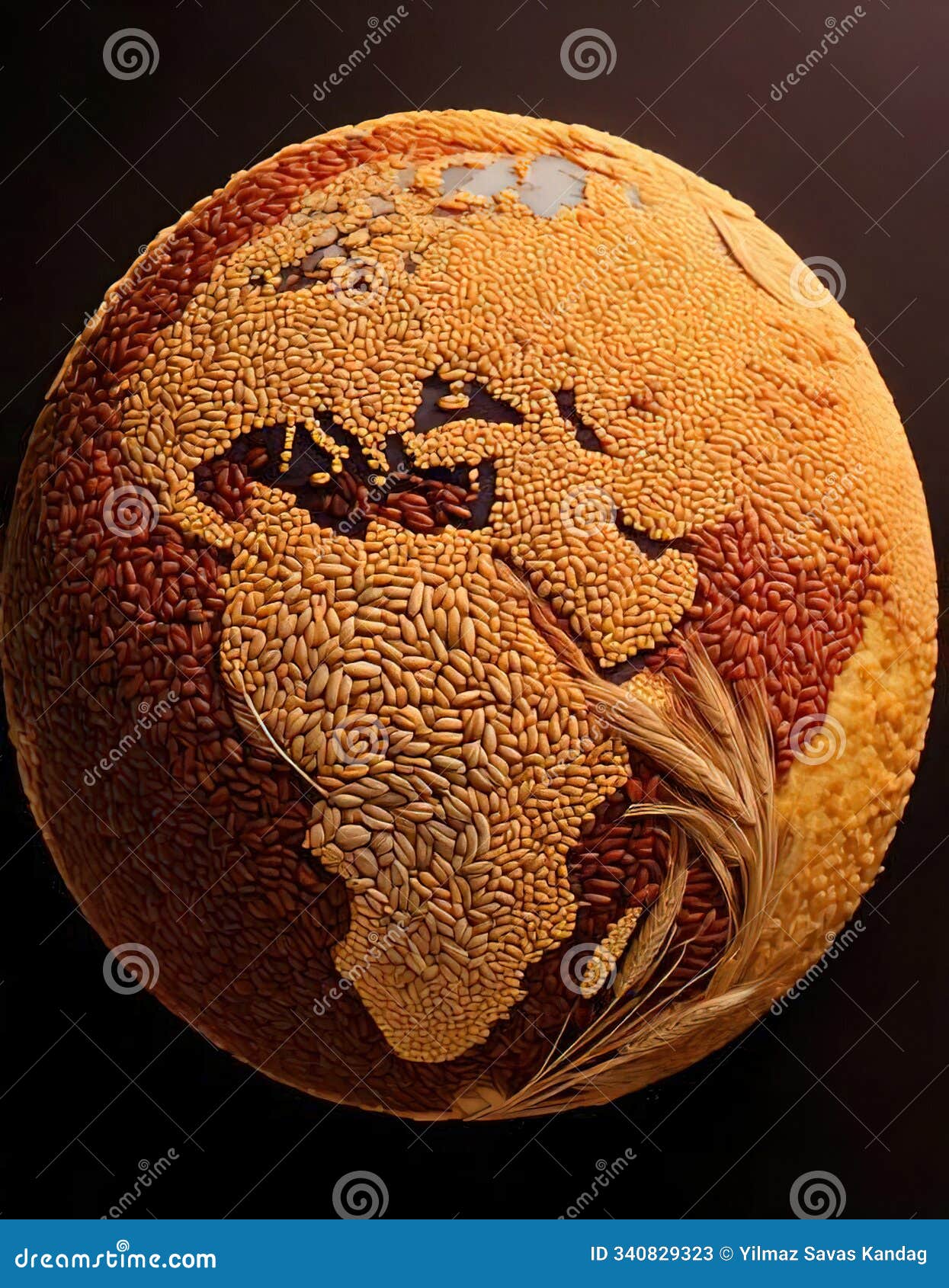 World Grain Map.World Map Created with Various Seeds Stock Illustration ...