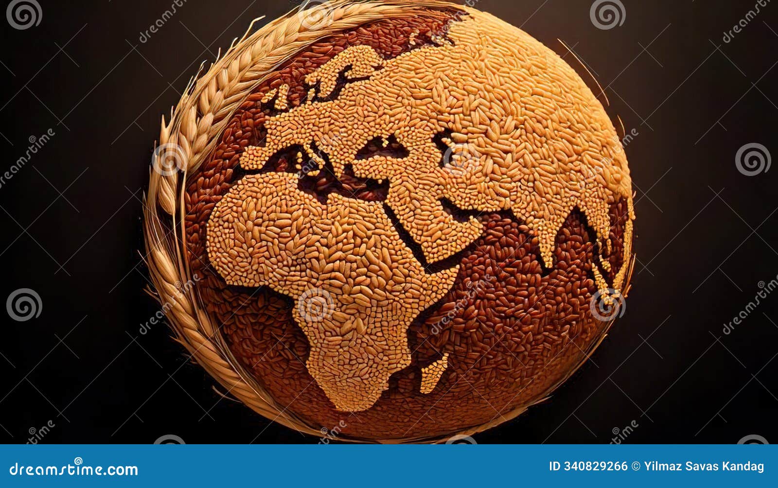 World Grain Map.World Map Created With Various Seeds. Stock Photo ...