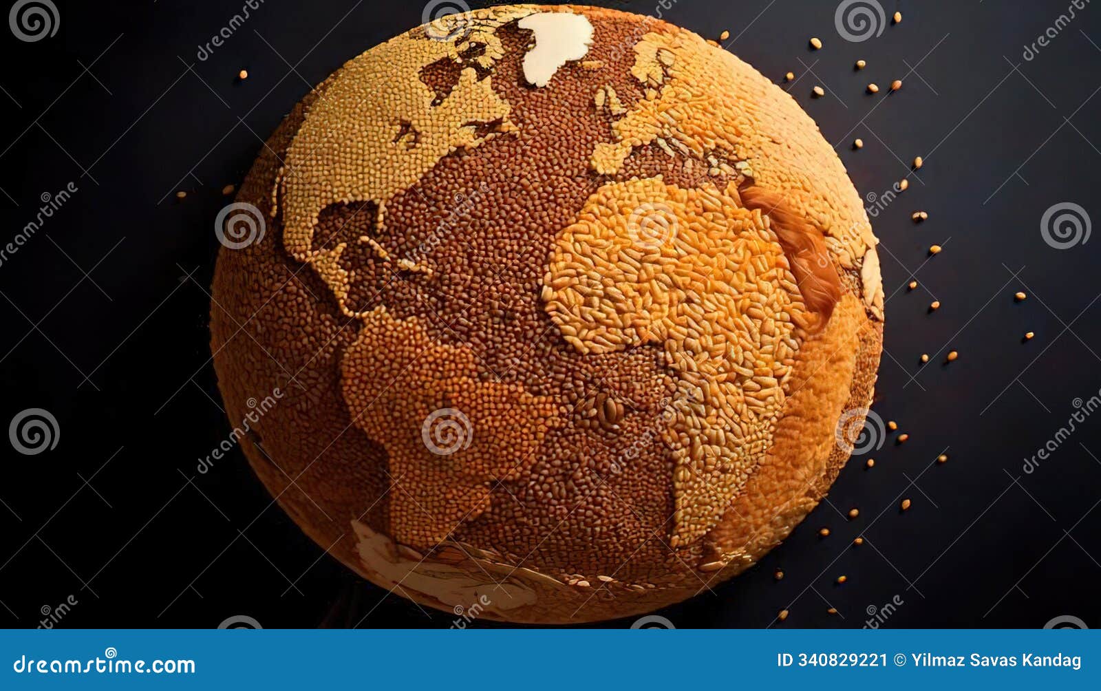 World Grain Map.World Map Created with Various Seeds Stock Illustration ...