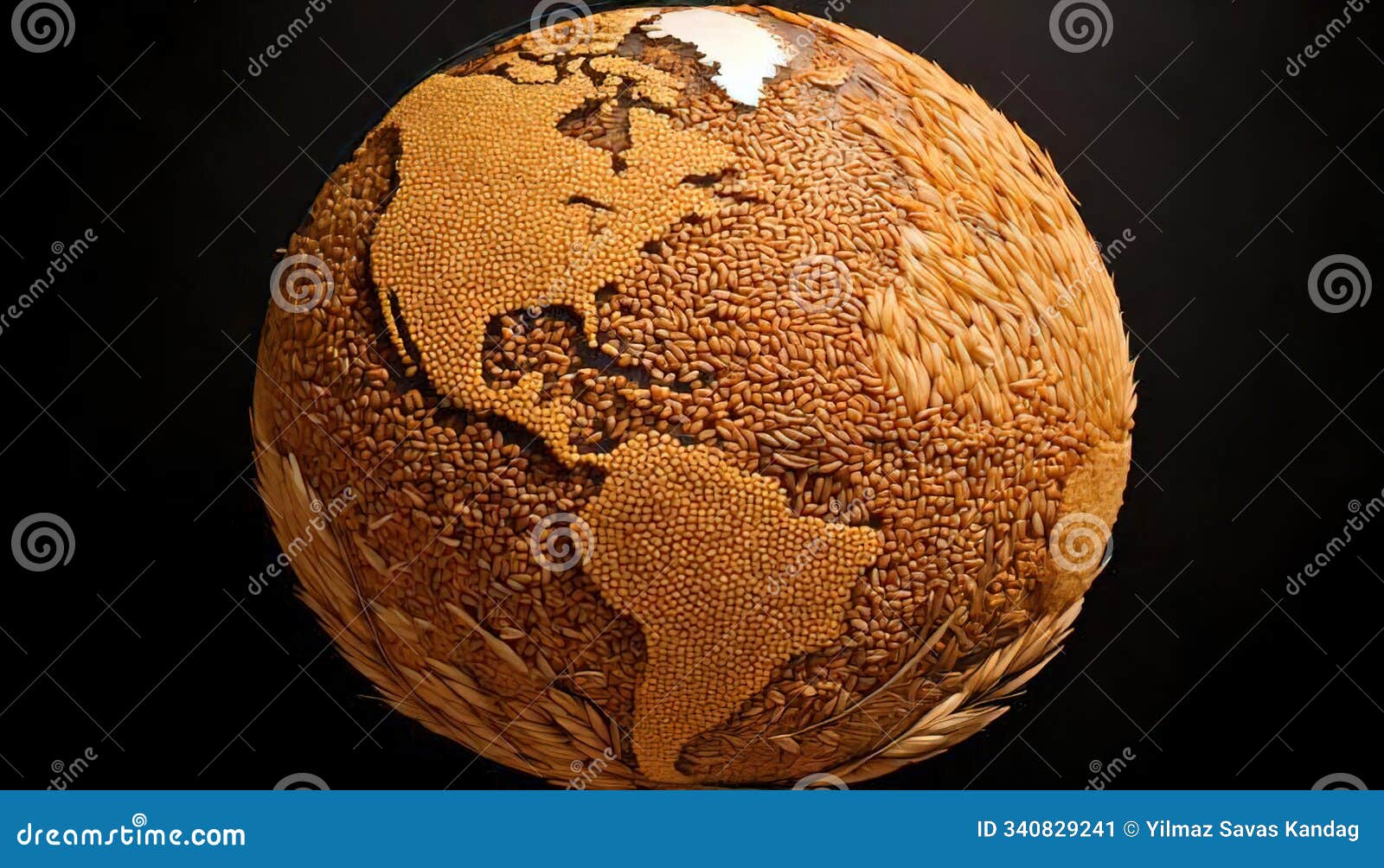 World Grain Map.World Map Created with Various Seeds Stock Illustration ...