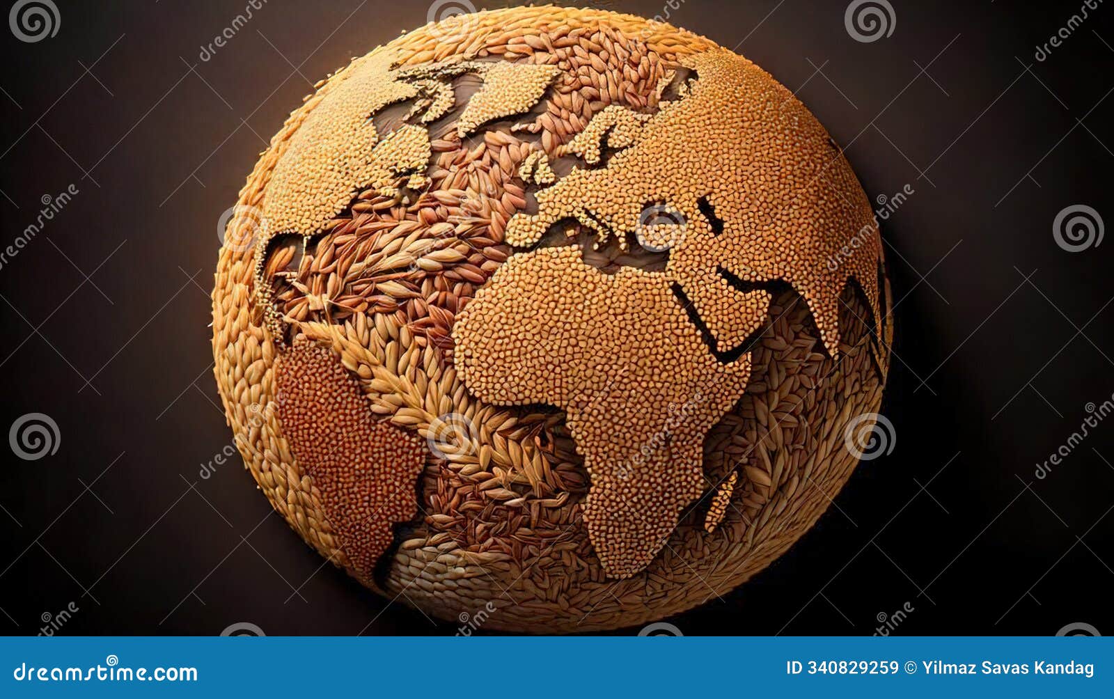 World Grain Map.World Map Created With Various Seeds. Stock Photo ...