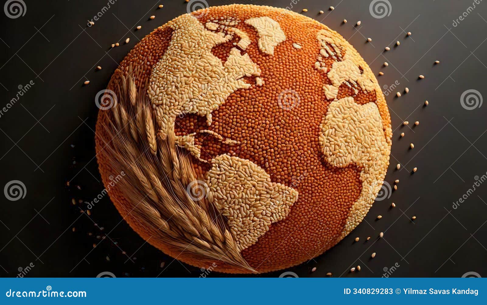World Grain Map.World Map Created with Various Seeds Stock Illustration ...