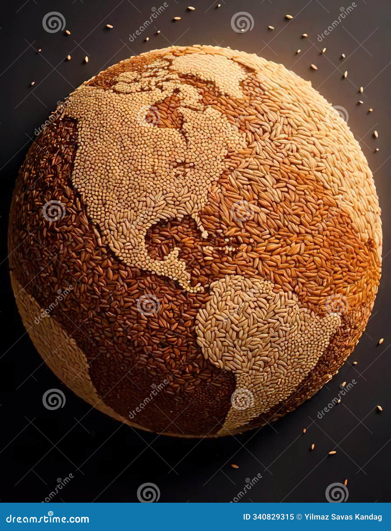 World Grain Map.World Map Created with Various Seeds Stock Illustration ...