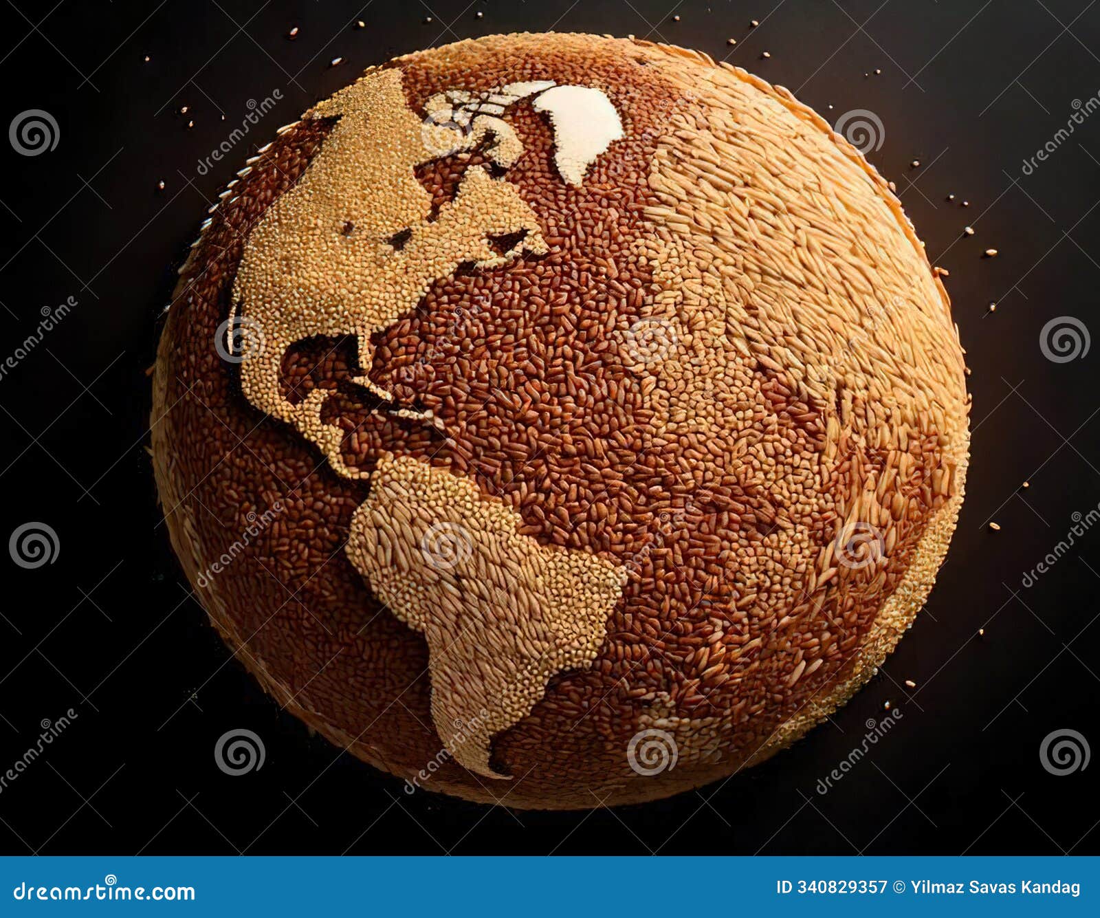 World Grain Map.World Map Created with Various Seeds Stock Illustration ...