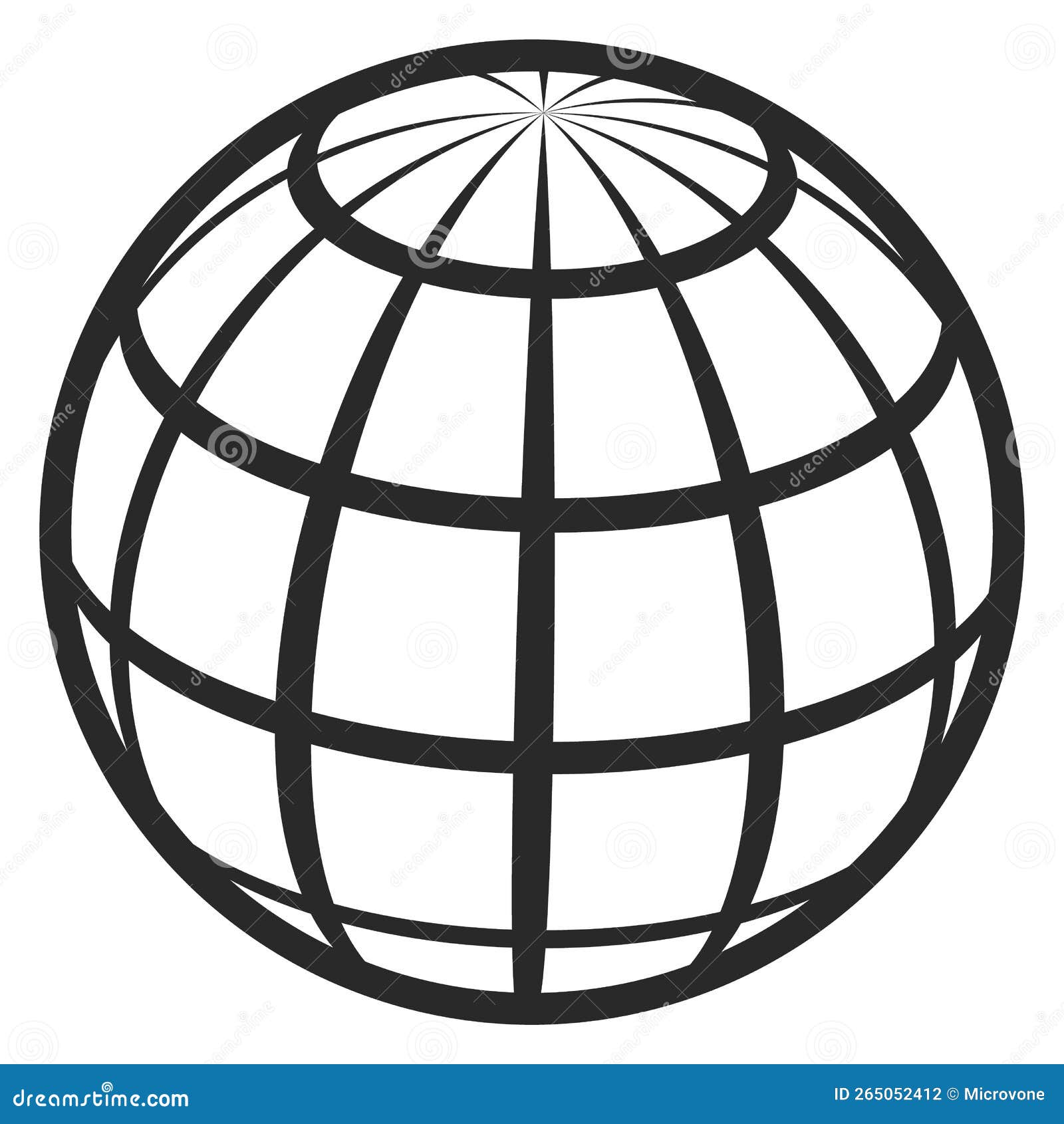World Grid Sphere Icon. Globe Linear Symbol Stock Vector - Illustration ...