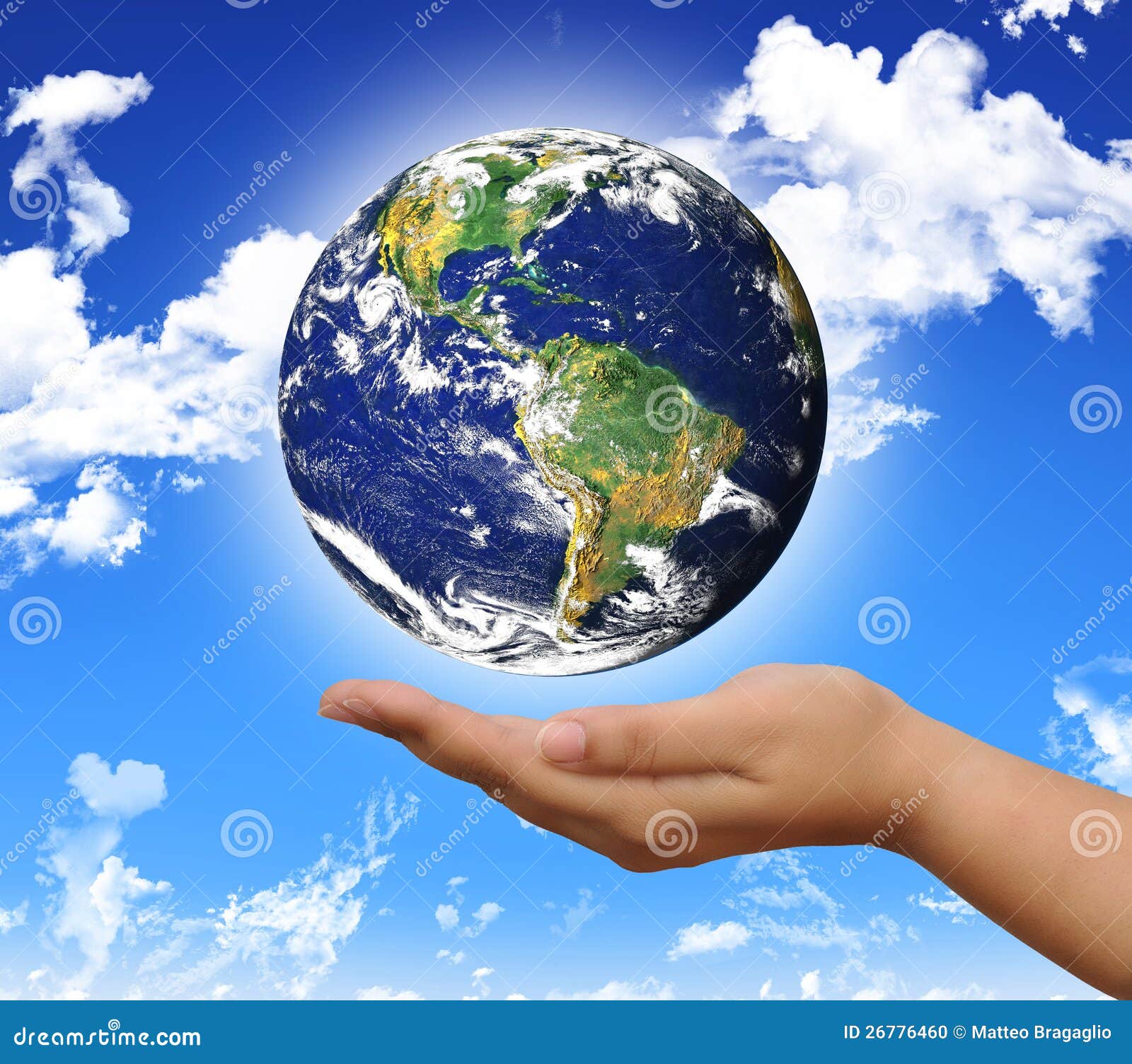 World on the hand stock illustration. Illustration of earth - 26776460