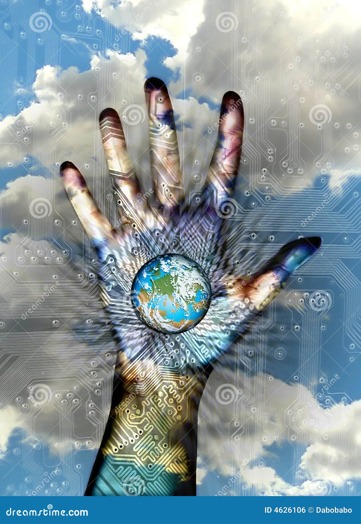 World in hand stock illustration. Illustration of technology - 4626106