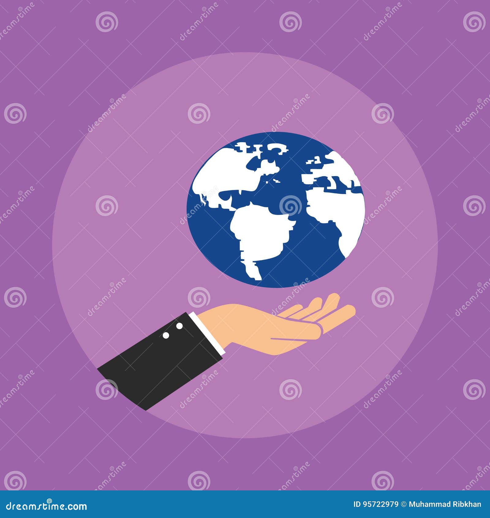 World in Hand Concept Illustration Stock Vector - Illustration of flat ...