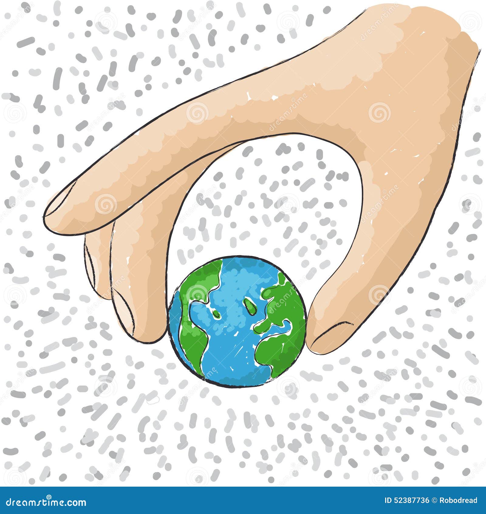 World in hand stock vector. Illustration of world, environment - 52387736