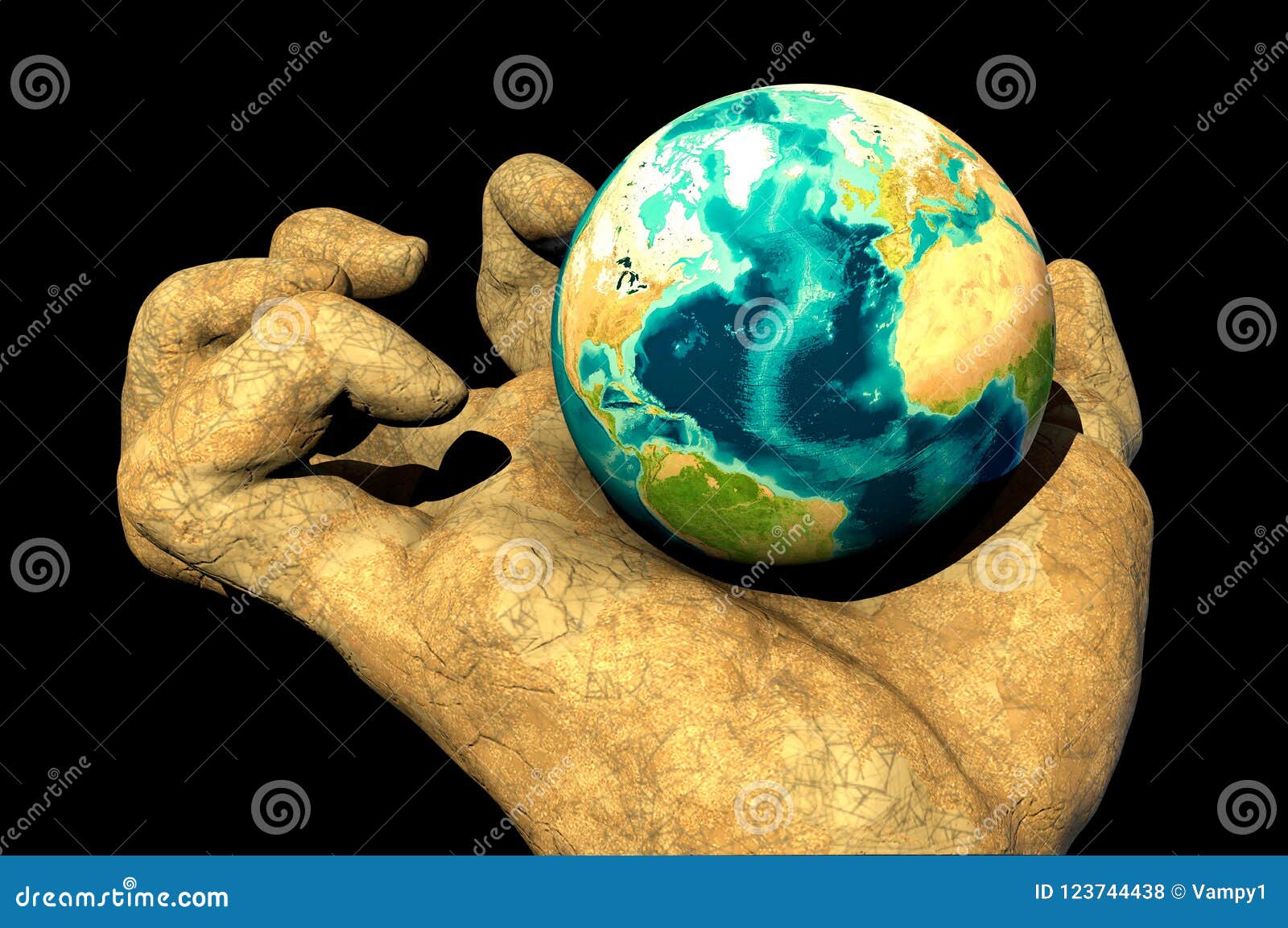World in a Hand, Hand of a Statue with the World in His Fingers ...