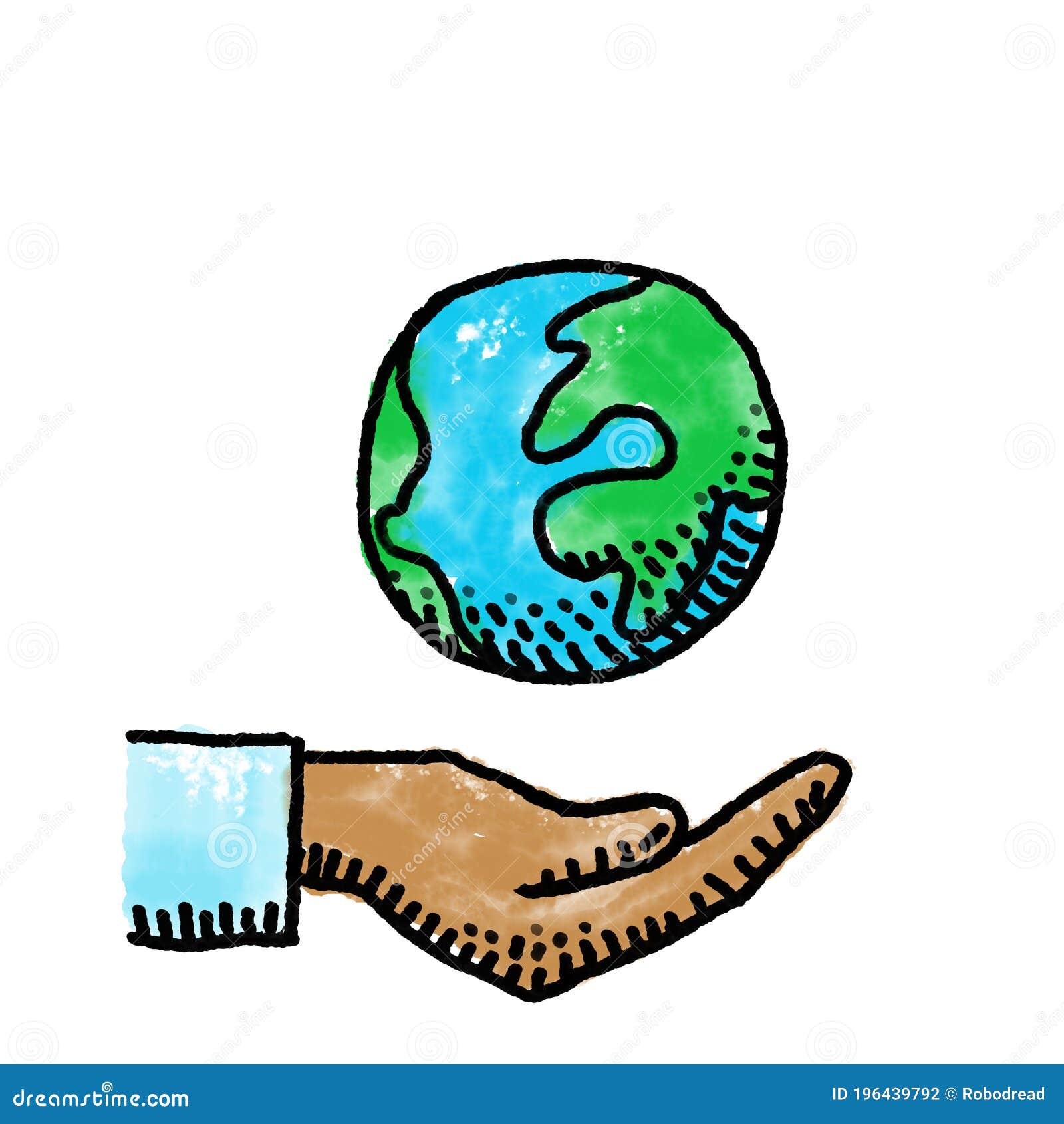World and Hand, Symbol of Environmental Protection Stock Illustration ...
