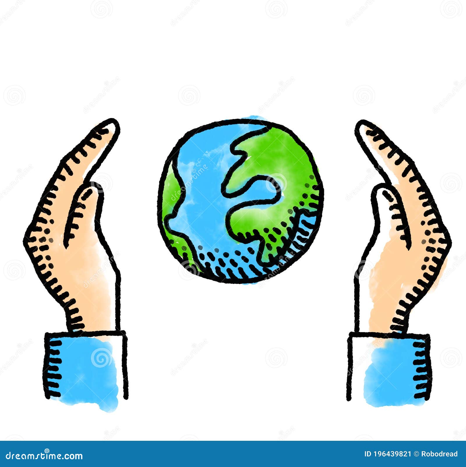 World and Hand, Symbol of Environmental Protection Stock Illustration ...