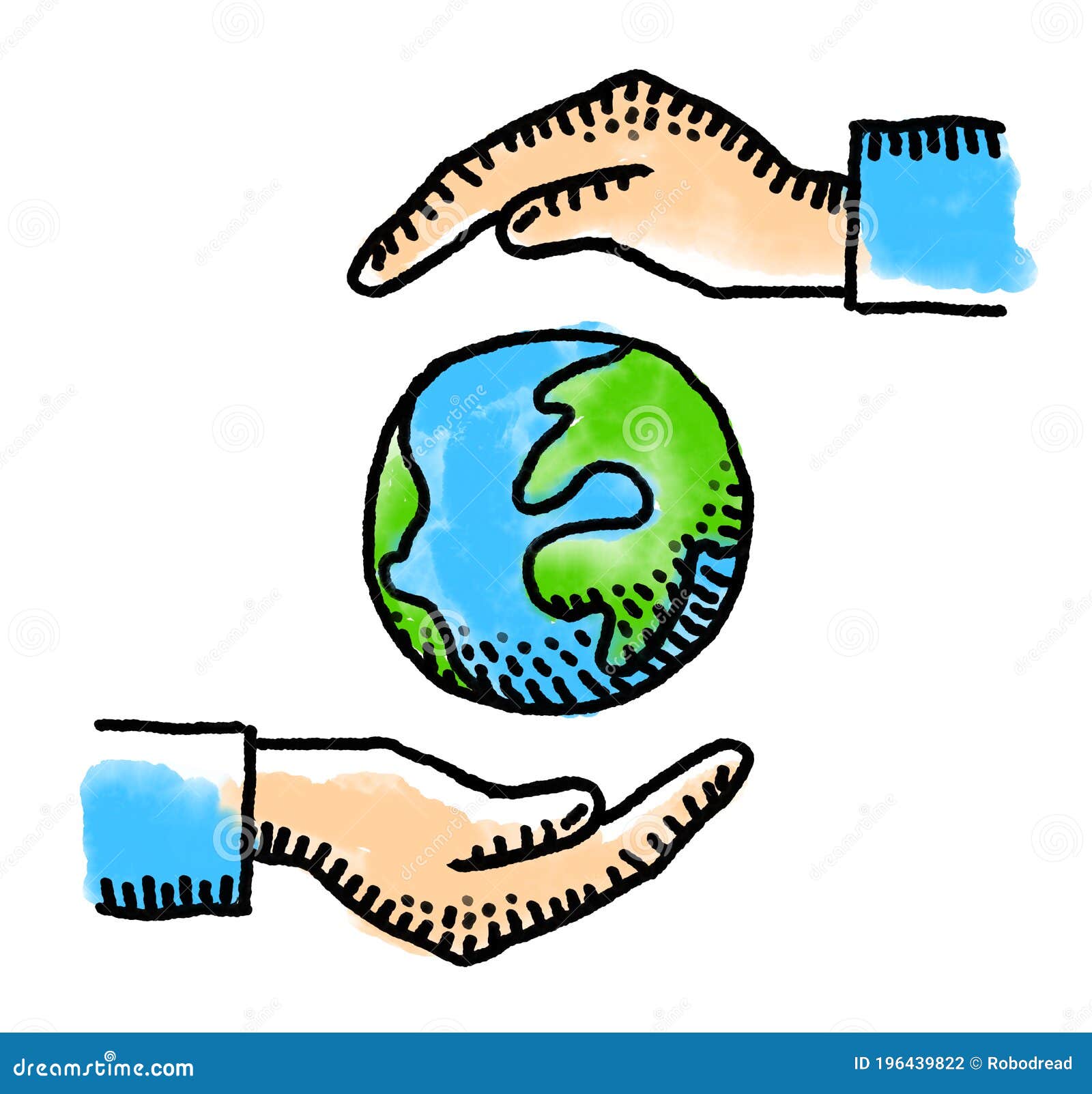 World and Hand, Symbol of Environmental Protection Stock Illustration ...