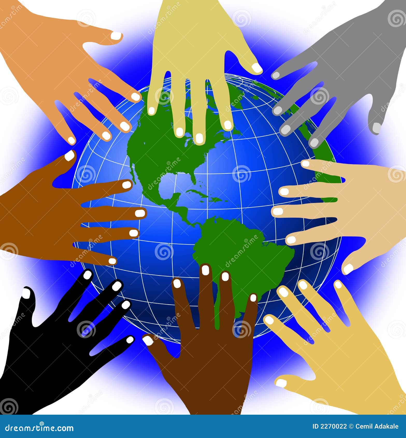 World and hands stock illustration. Illustration of social - 2270022