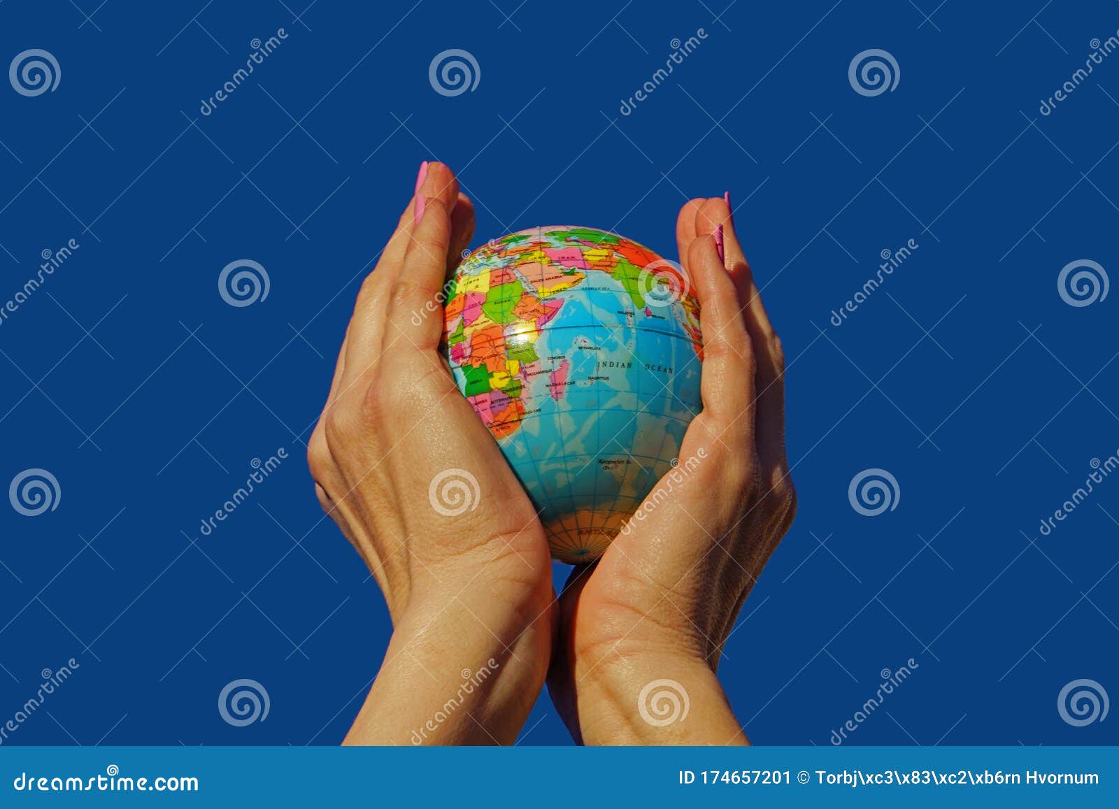 World in hands stock image. Image of blue, holding, world - 174657201
