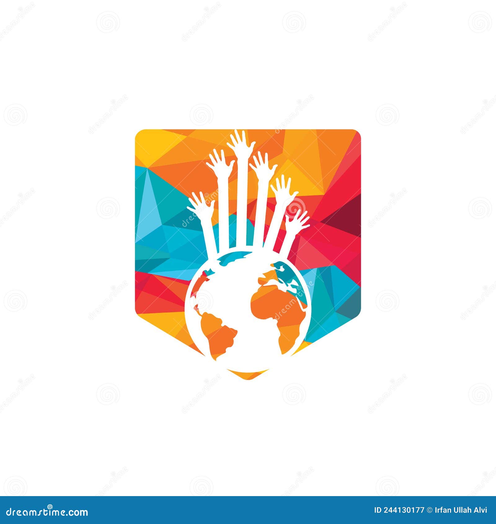 World Hands Vector Logo Design Template. World Support Logo Concept ...