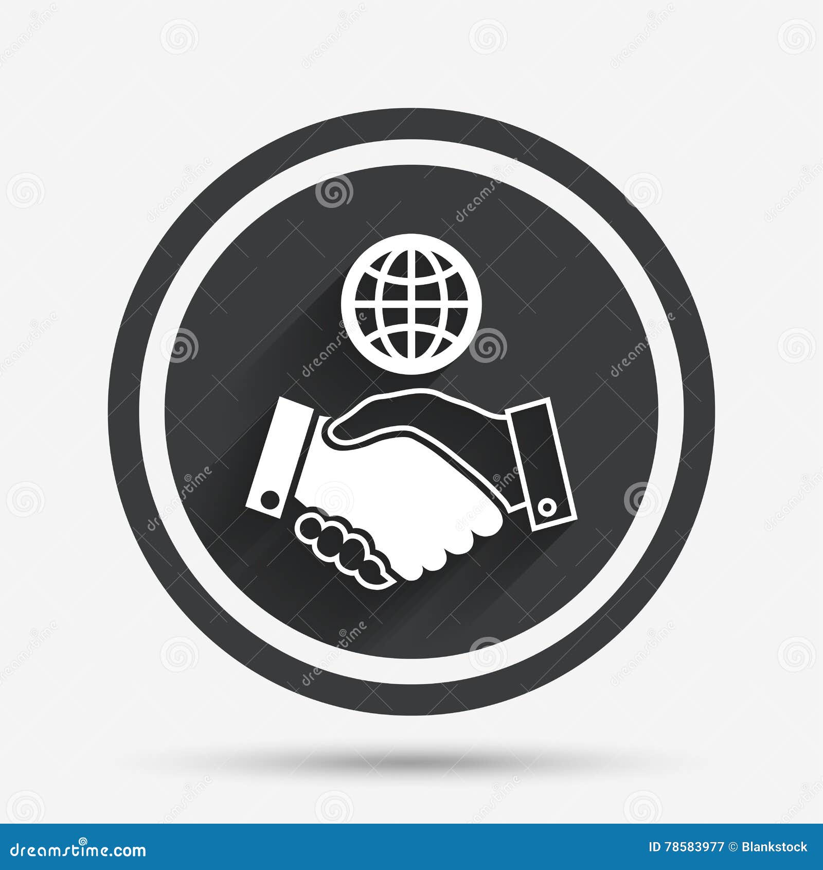 World Handshake Sign Icon. Amicable Agreement Stock Vector ...