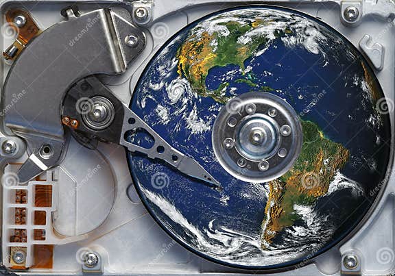 World on the hard disc stock image. Image of closeup, information - 5274883