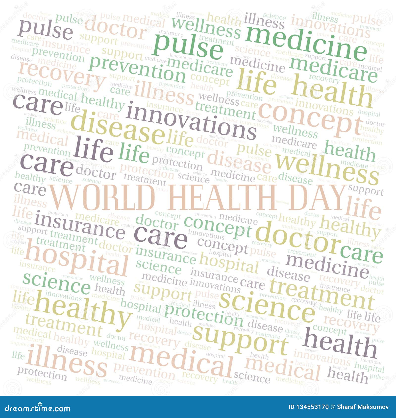 World Health Day Word Cloud Stock Illustration - Illustration of ...