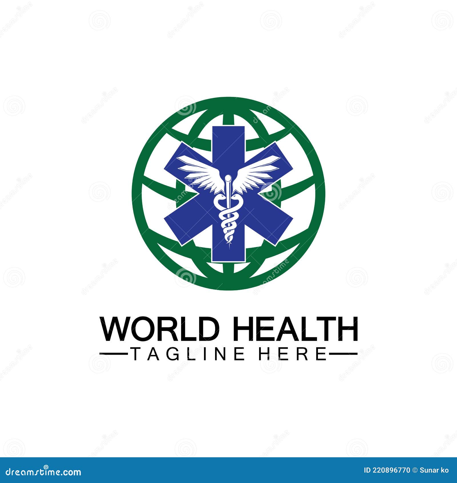 World Health Logo Vector Illustration Design Template Stock Vector ...