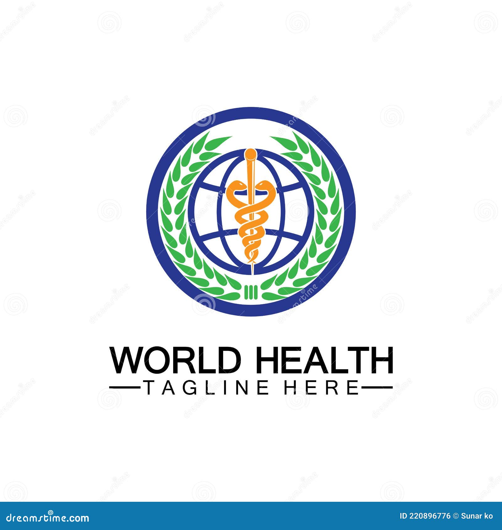 World Health Logo Vector Illustration Design Template Stock Vector ...