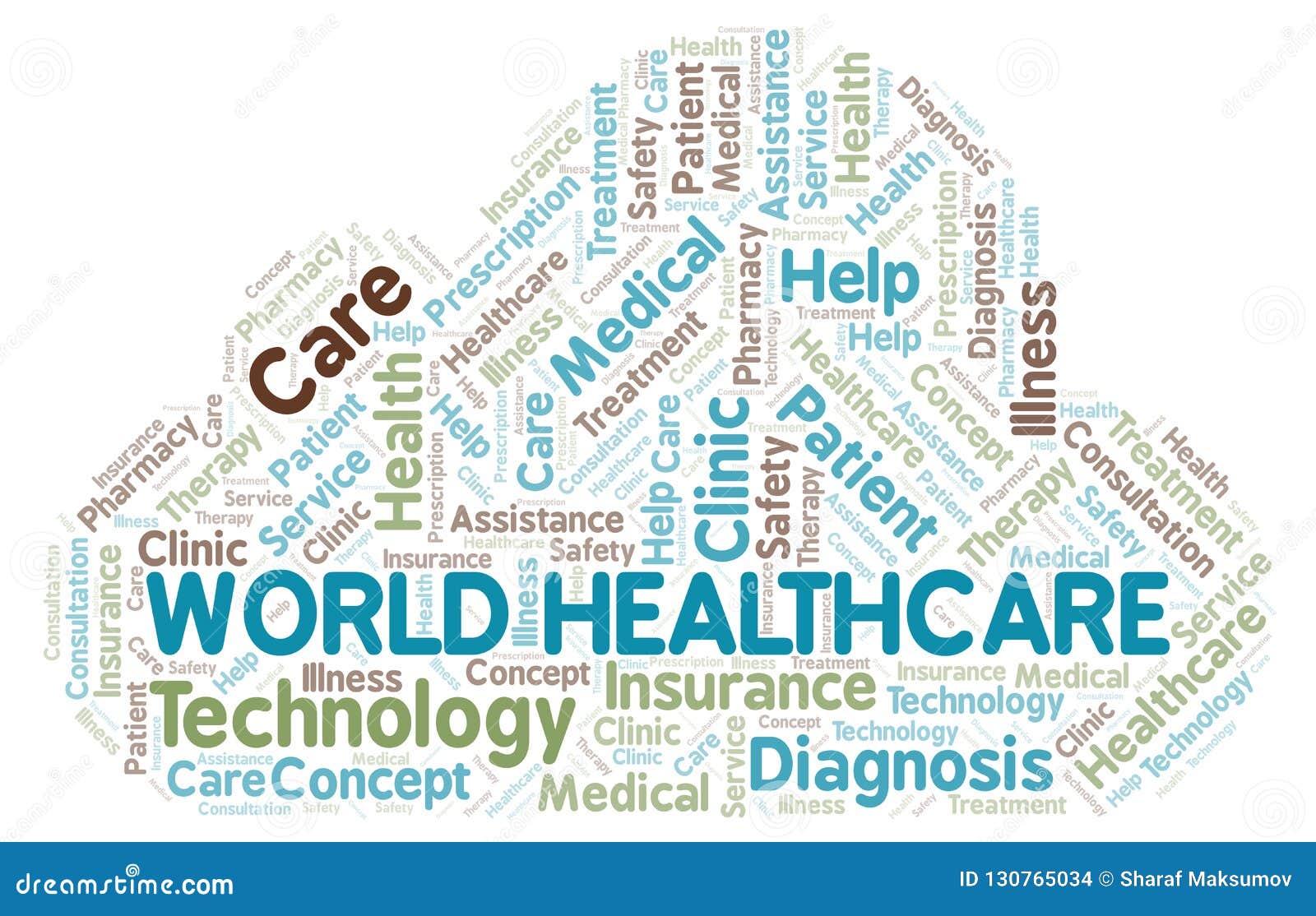World Healthcare Word Cloud. Stock Illustration - Illustration of white ...
