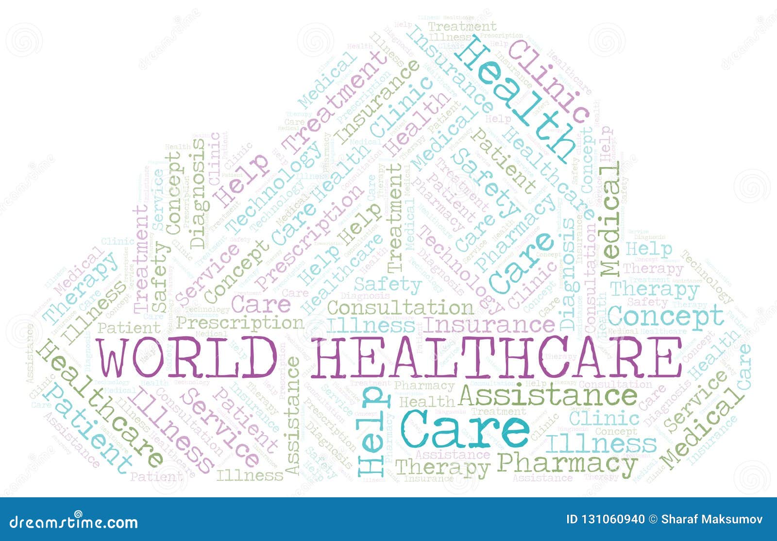 World Healthcare Word Cloud. Stock Illustration - Illustration of text ...