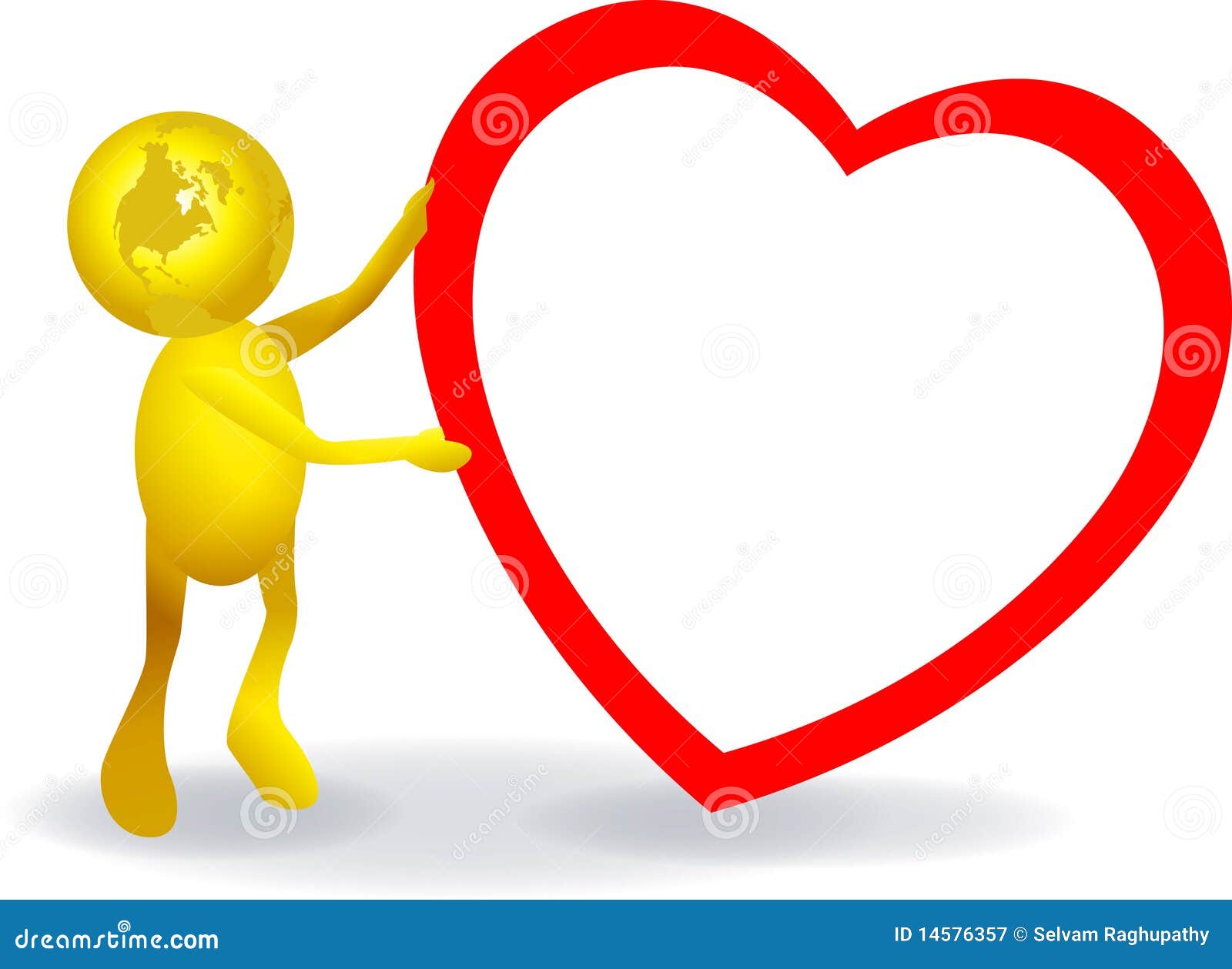 World with heart stock vector. Illustration of color - 14576357