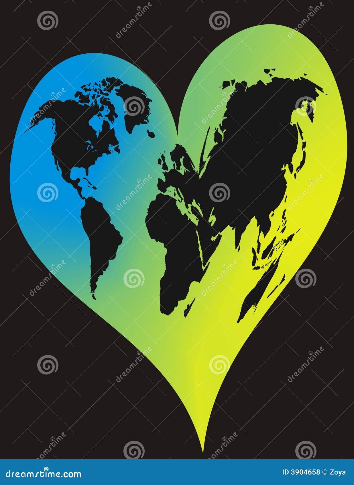 World in Heart stock illustration. Illustration of valentine - 3904658